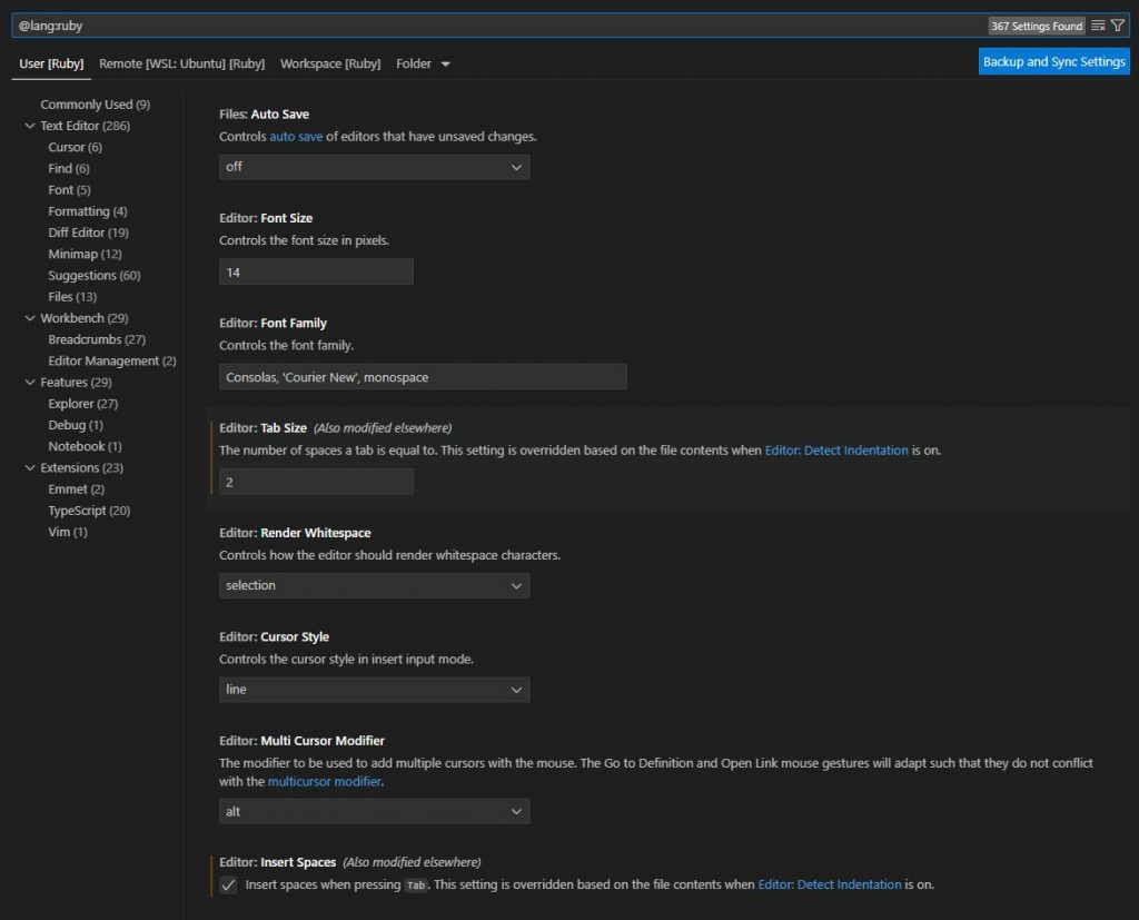 VSCode で言語毎にインデントを変更する方法 | Lonely Mobiler